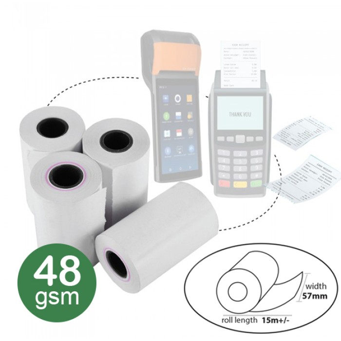 Credit Card Thermal Paper 57mm x 15m 48gsm 100rolls (Same with 57 x 40 ...