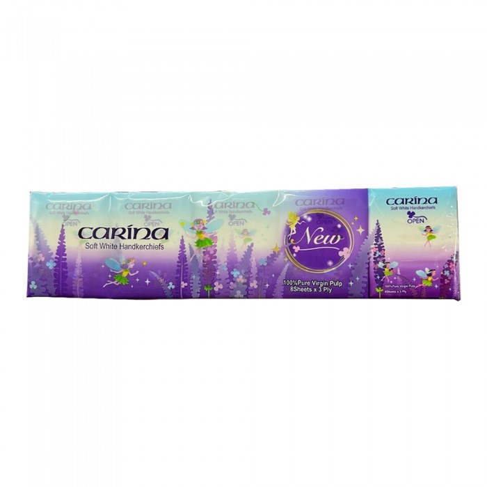 Carina Lavender 3 Ply Facial Handkerchief Tissue 8sheets per pkt (10 ...