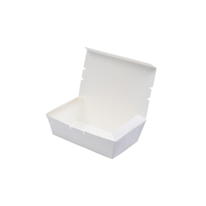 White Paper Lunch Box (L) 50pcs x 8pkts @ www.mqsupplies.com