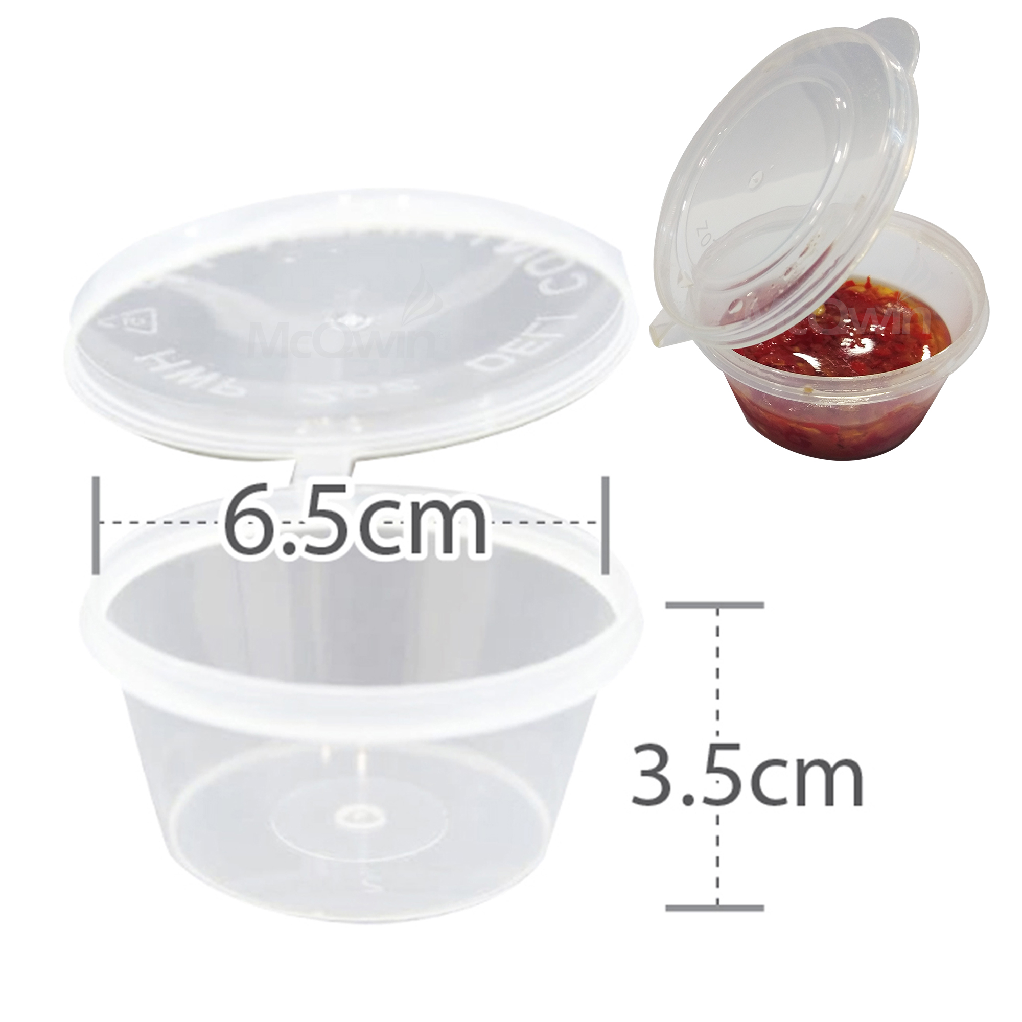DELI - HWP-2oz PP Container with Lids - 1000PCS @ www.mqsupplies.com
