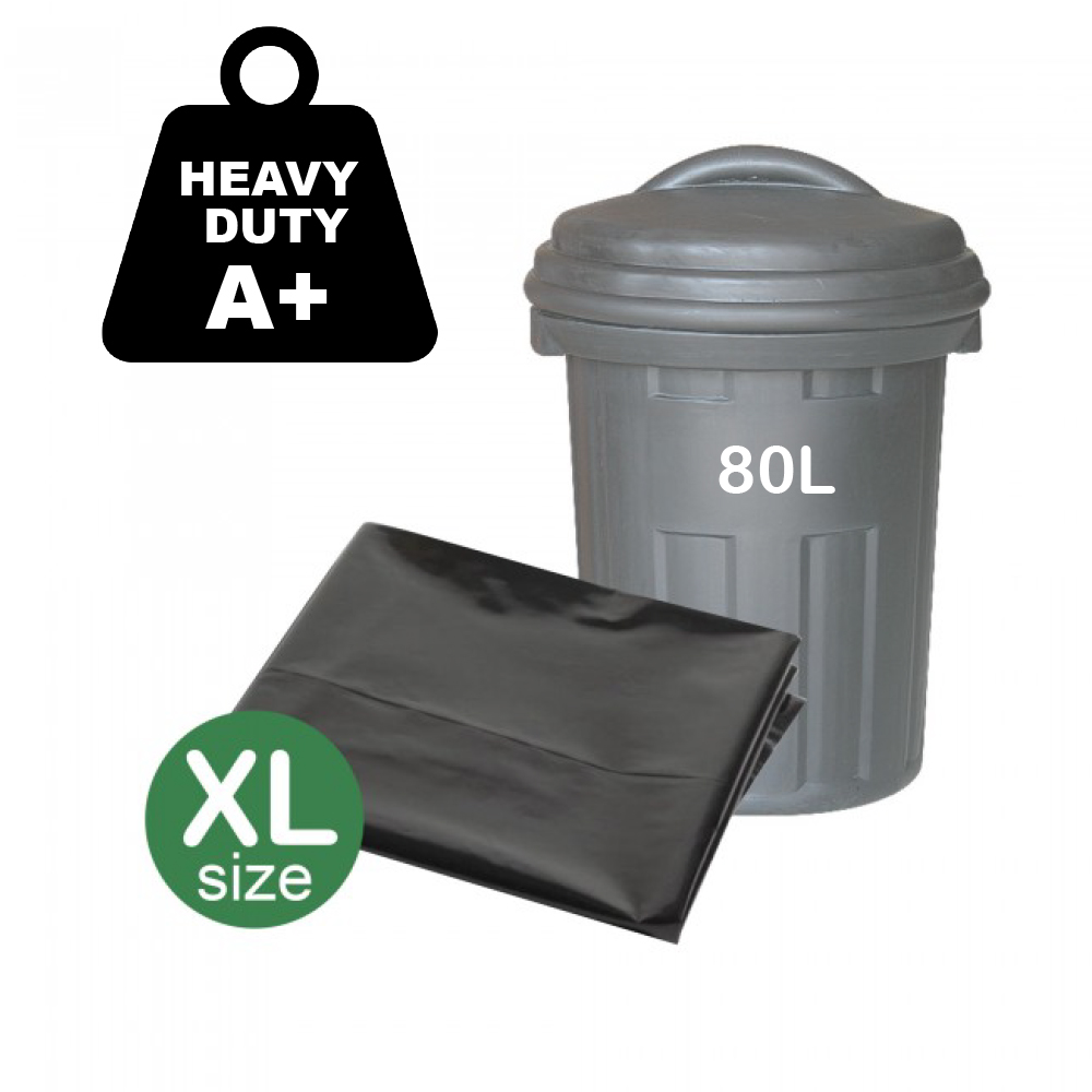 (XL) Garbage Bag 32" x 40" BLACK Heavy Duty A+ (10pcs) @ www.mqsupplies.com