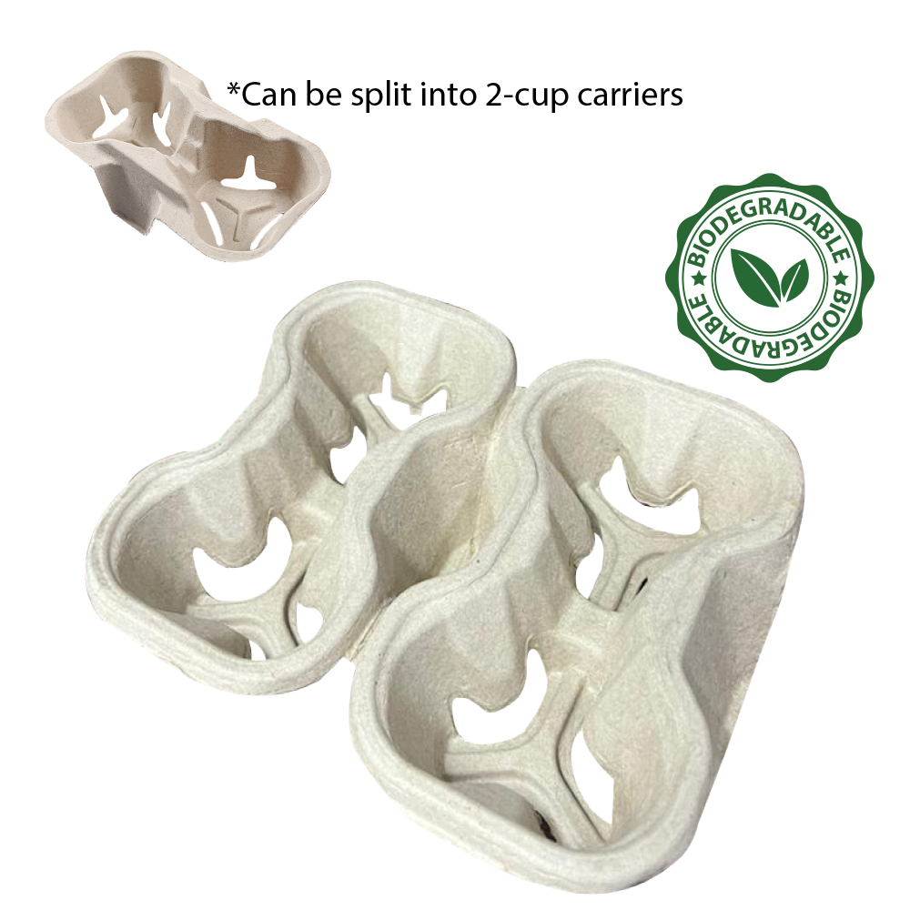 Splittable 4 Cup Carrier Tray (Split to 2 Cup Cavities) 100pcs x 3pkts ...