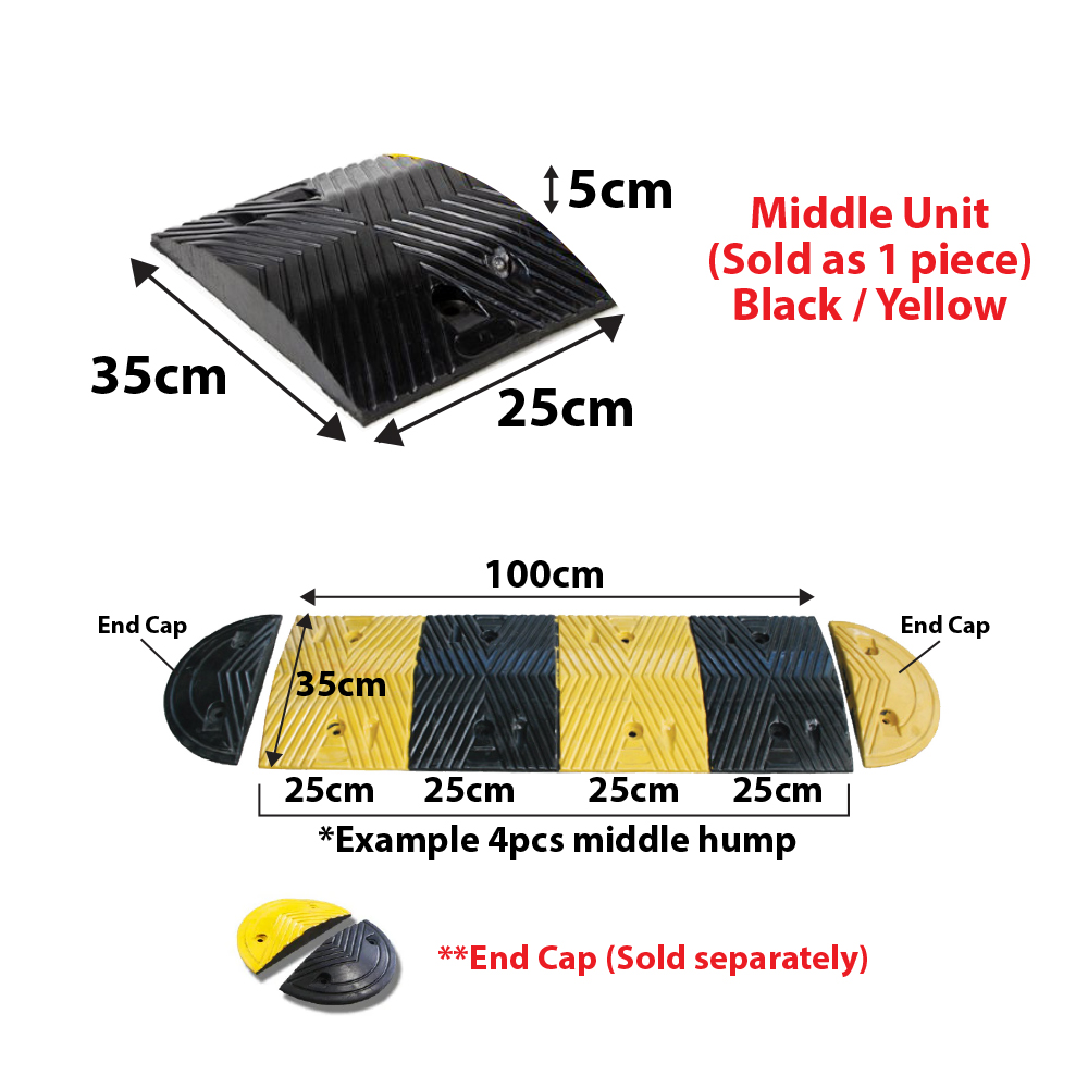 Safety Rubber Speed Hump (Middle)@ www.mqsupplies.com