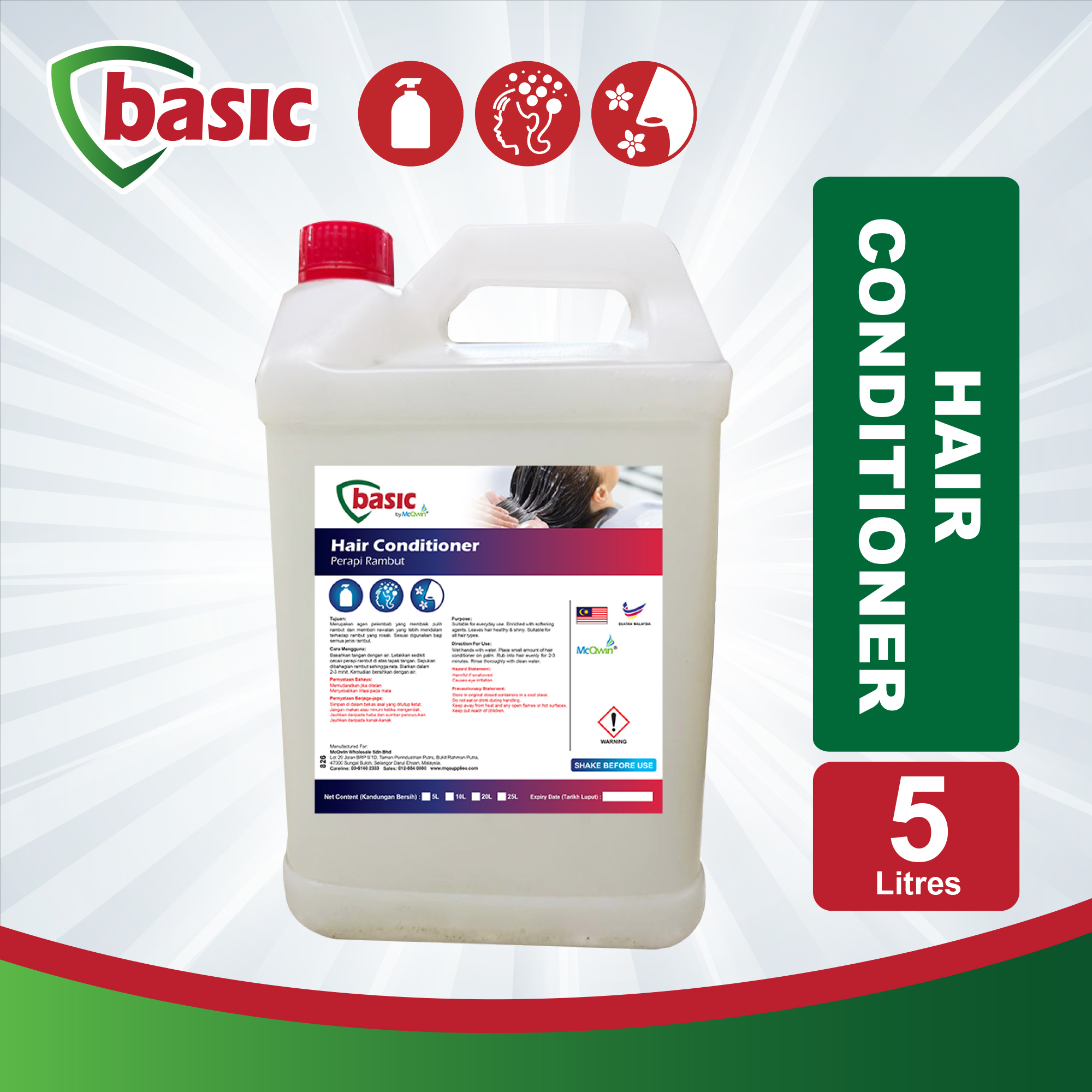 Basic Hair Conditioner 5L @ www.mqsupplies.com